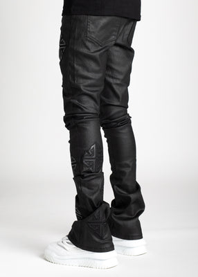 Obsidian Black Icon Stacked Denim - Guapi Clothing